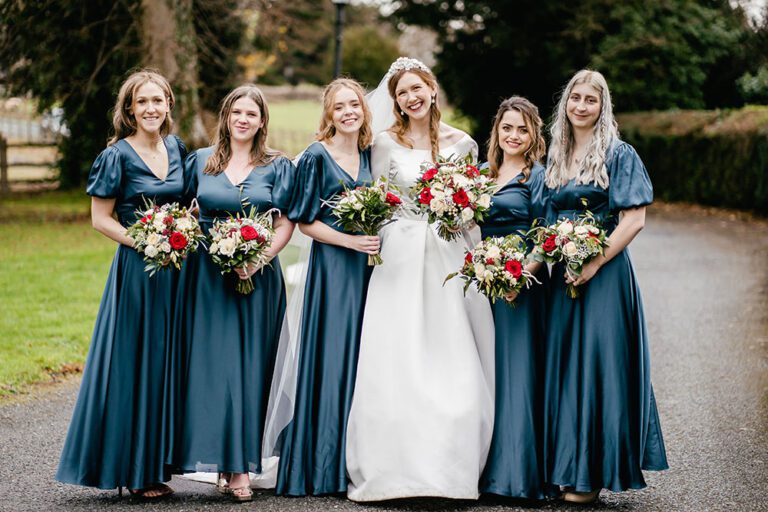 Clare in the Jesus Peiro Miss Bush pearl wedding dress for a magical ...